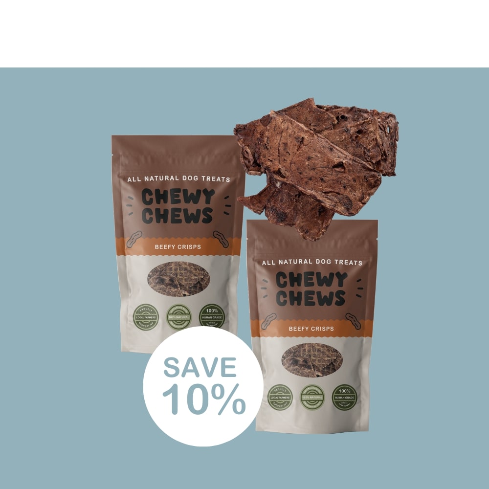 2x 100g Packs of Beefy Crisps – Chewy Chews