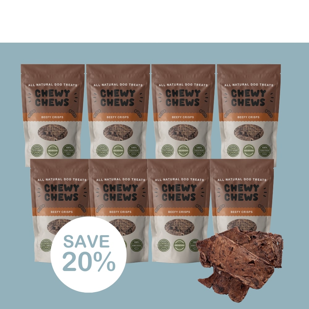 8x 100g Packs of Beefy Crisps – Chewy Chews
