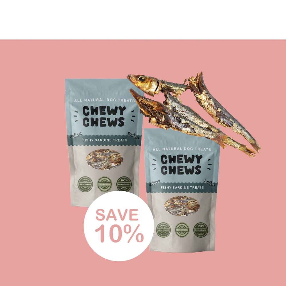 2x 100g Packs of Fishy Sardine Treats – Chewy Chews