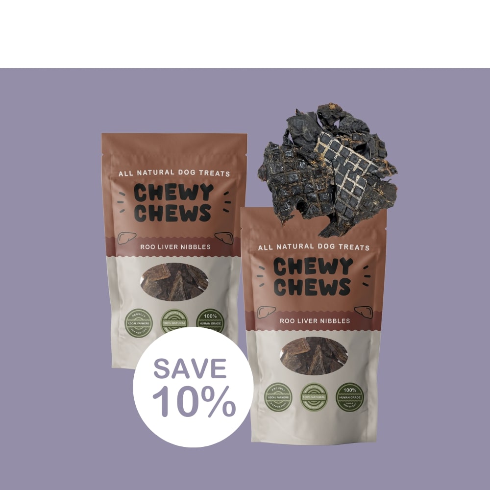 2x 100g Packs of Roo Liver Nibbles – Chewy Chews